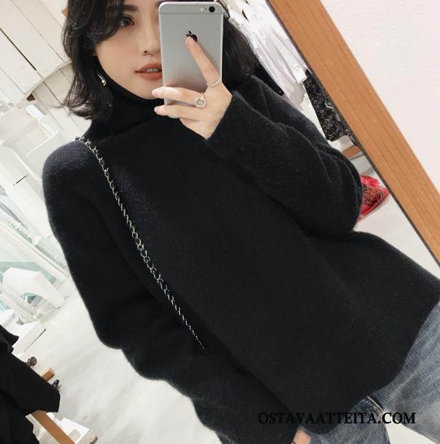 Neuletakki Naisten Villapaita Tyylikäs Kevät Korkea Kaulus Löysät Muoti ...